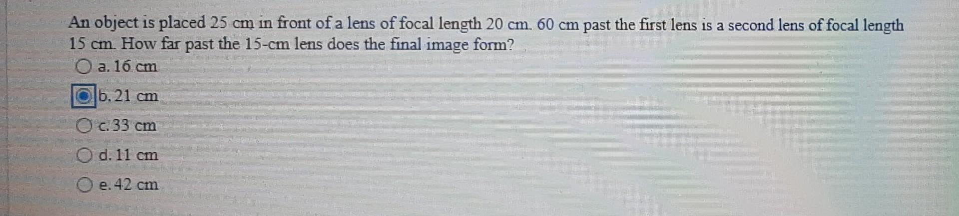 Solved An object is placed \\( 25 \\mathrm{~cm} \\) in front | Chegg.com