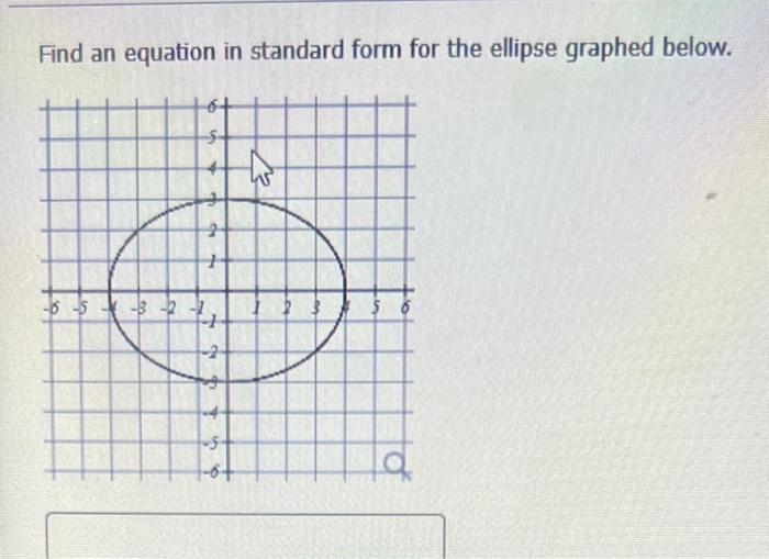 Solved Find an equation in standard form for the ellipse | Chegg.com