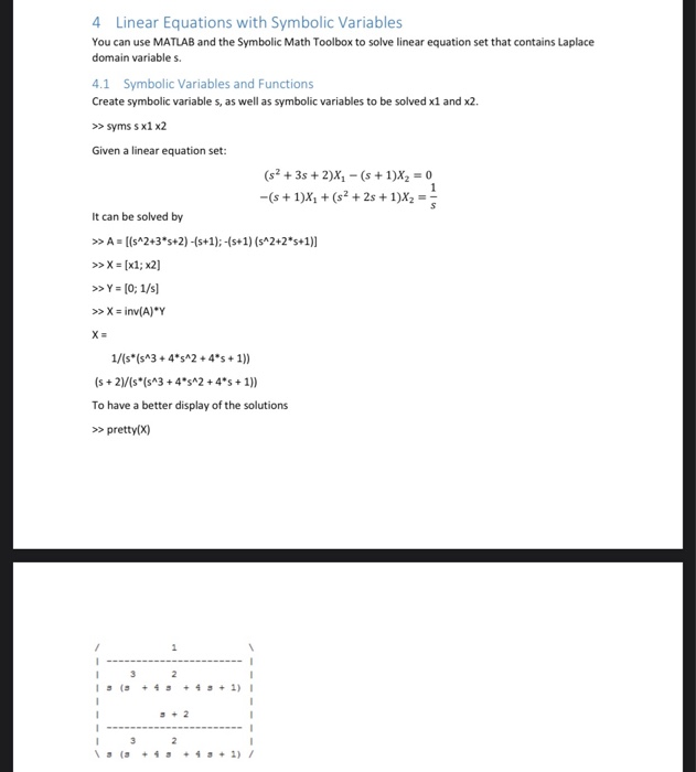Solved 41 Symbolic Variables And Functions Create Symbolic 7984