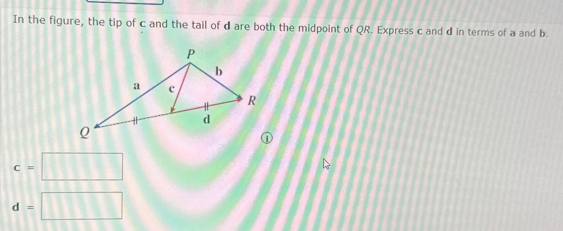 Solved In the figure, the tip of c ﻿and the tail of d ﻿are | Chegg.com