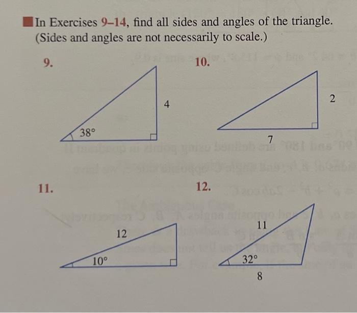 Solved In Exercises 9-14, find all sides and angles of the | Chegg.com