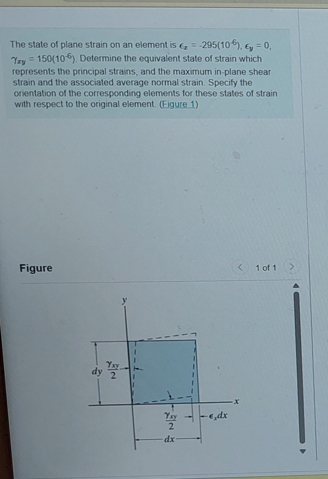 Solved The state of plane strain on an element is | Chegg.com