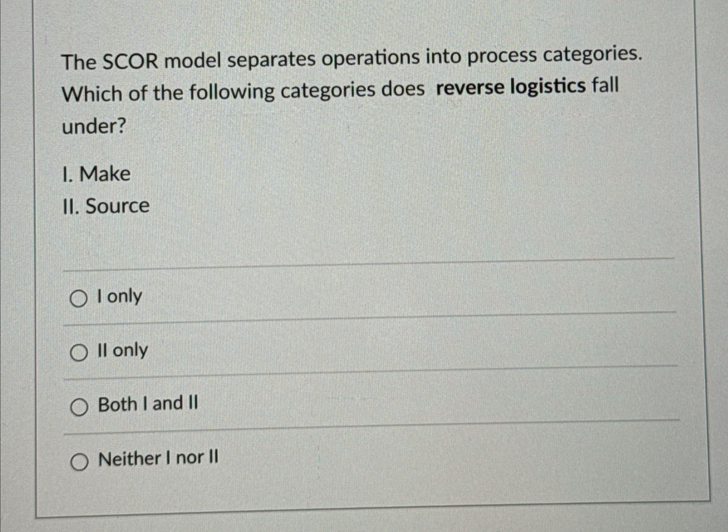 Solved The SCOR model separates operations into process | Chegg.com
