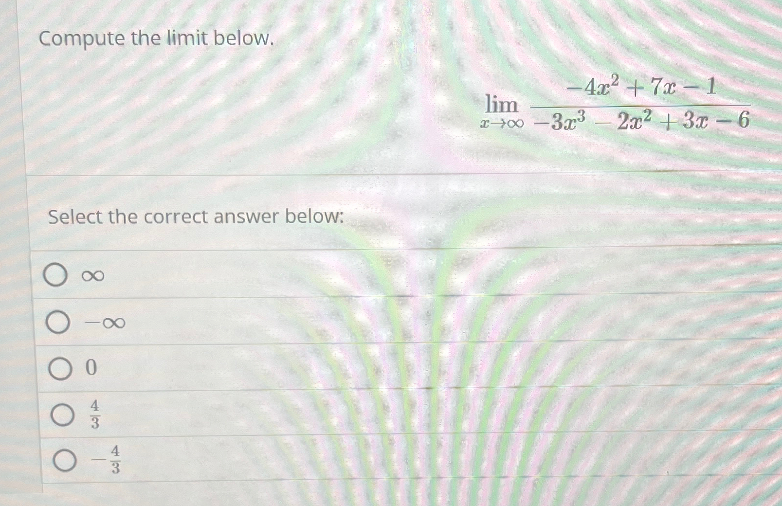 Solved Compute the limit | Chegg.com