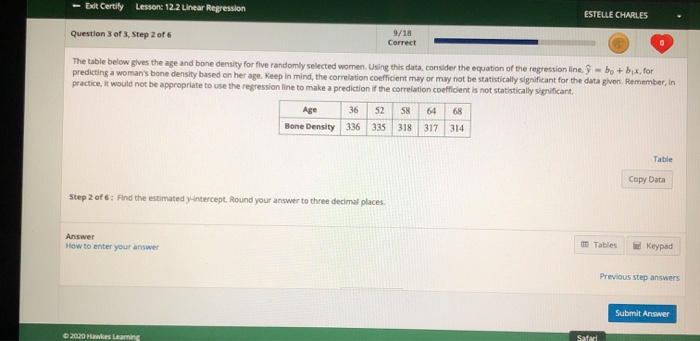 Solved ESTELLE CHARLES - Bet Certify Lesson: 12.2 Linear | Chegg.com