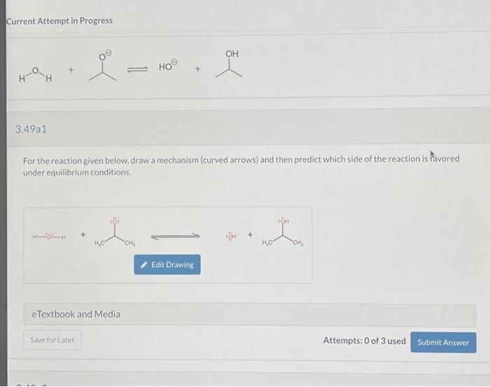 Solved Current Attempt in Progress 3.49a1 For the reaction | Chegg.com
