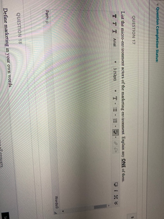 Solved Question Completion Status: QUESTION 17 5 List the | Chegg.com