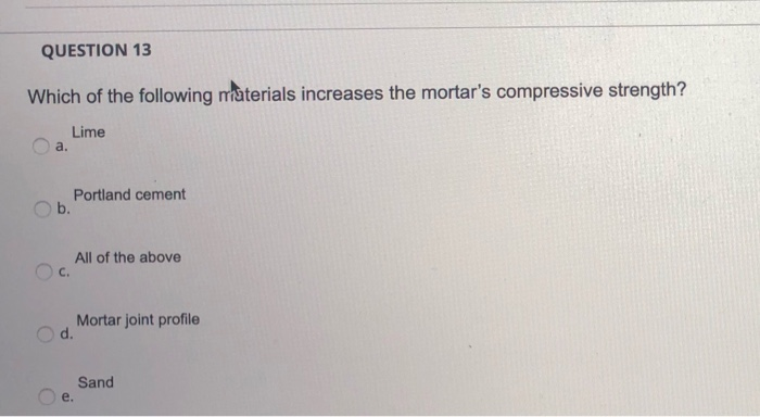 Solved QUESTION 11 A typical CMU has Five face shells One | Chegg.com