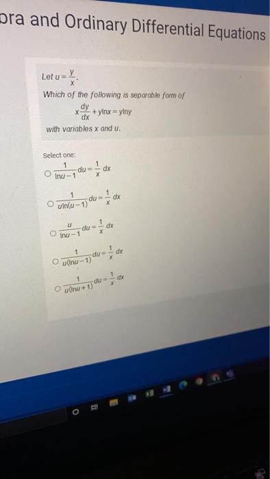 Solved pra and Ordinary Differential Equations Letur Which | Chegg.com