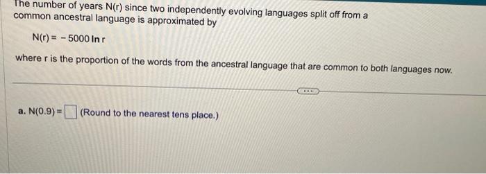 Solved The number of years N(r) since two independently | Chegg.com