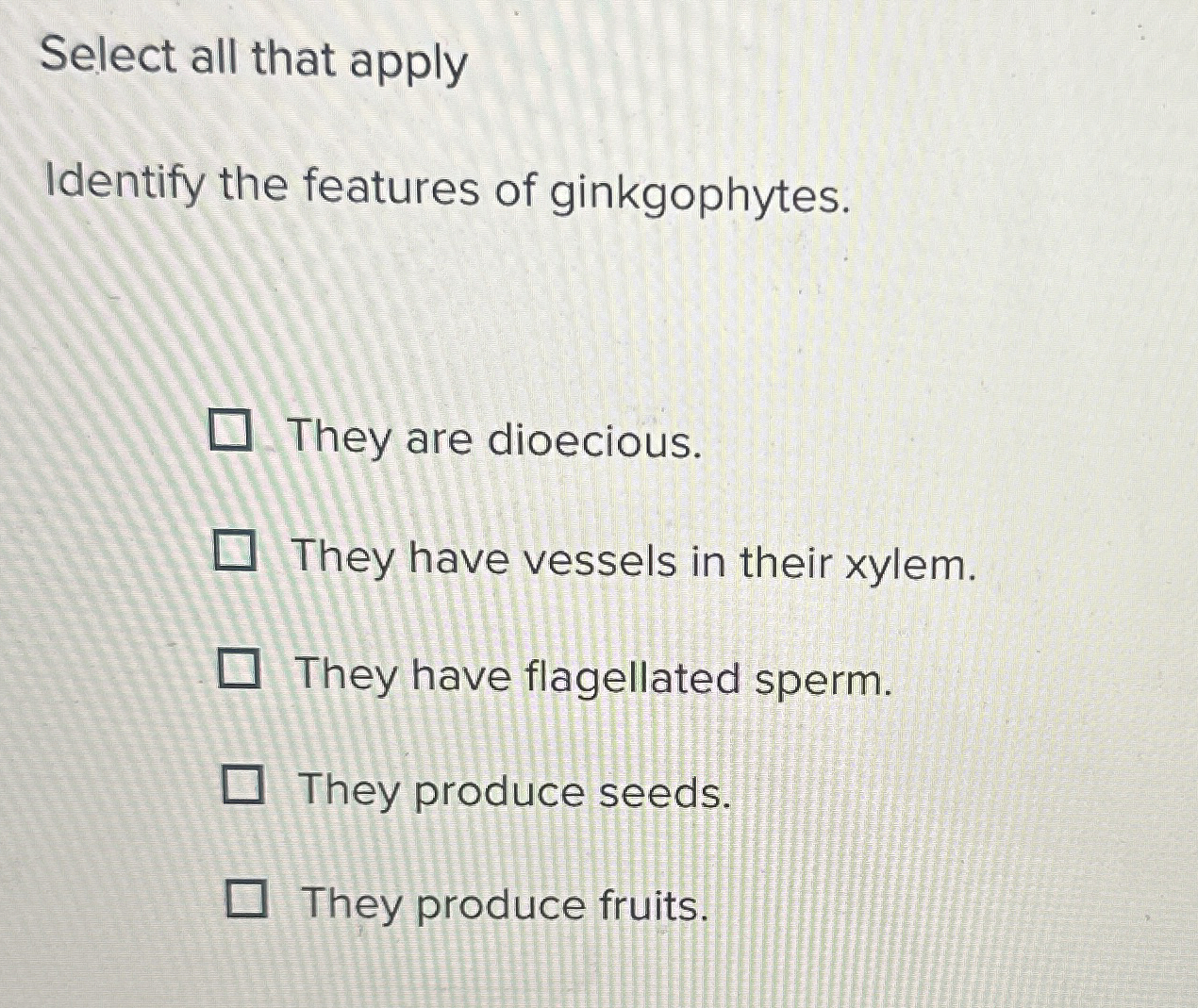 Solved Select all that applyIdentify the features of | Chegg.com