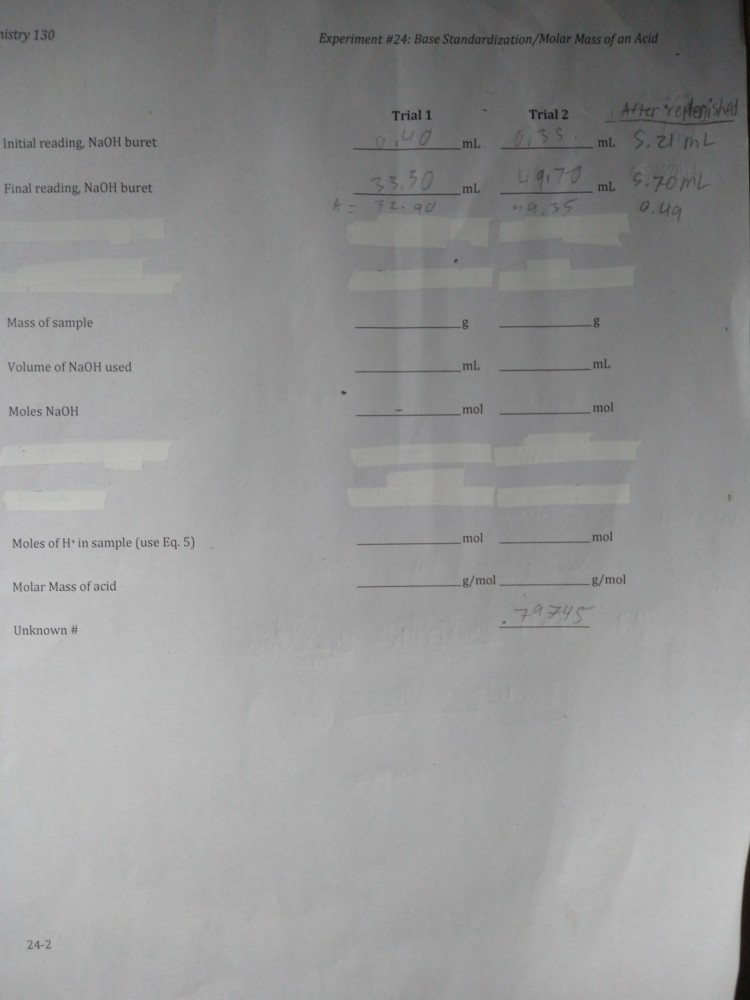 Solved Lab Section: Name: Experiment #24: The | Chegg.com