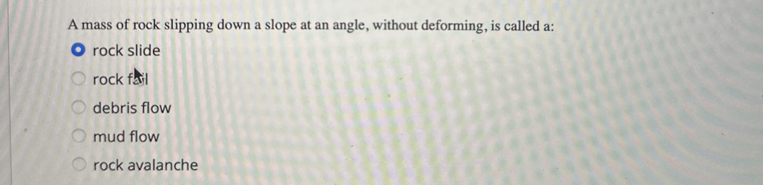 Solved A mass of rock slipping down a slope at an angle, | Chegg.com