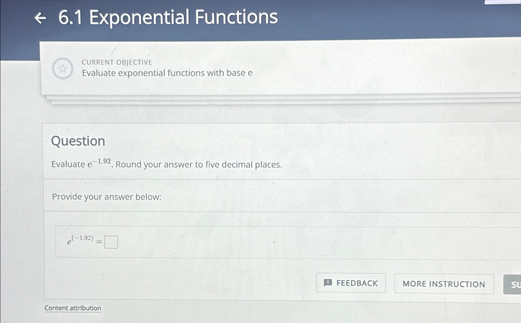 Solved 6.1 ﻿Exponential FunctionsCURRENT OBJECTIVEEvaluate | Chegg.com