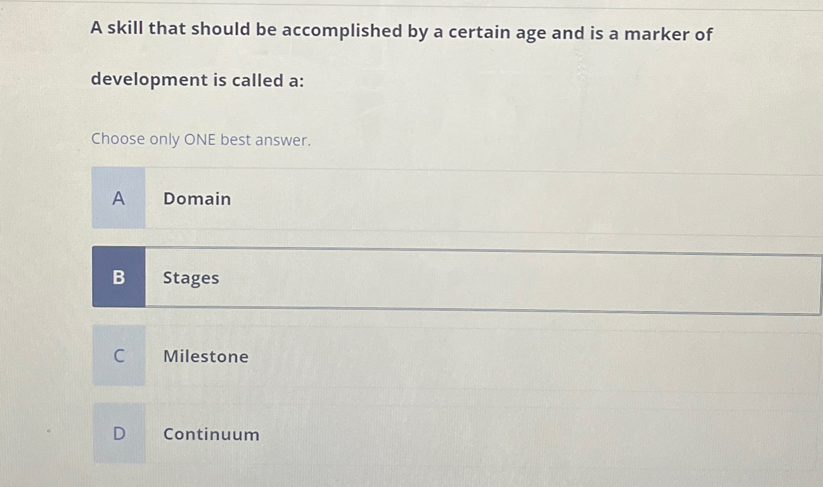 Solved A skill that should be accomplished by a certain age | Chegg.com