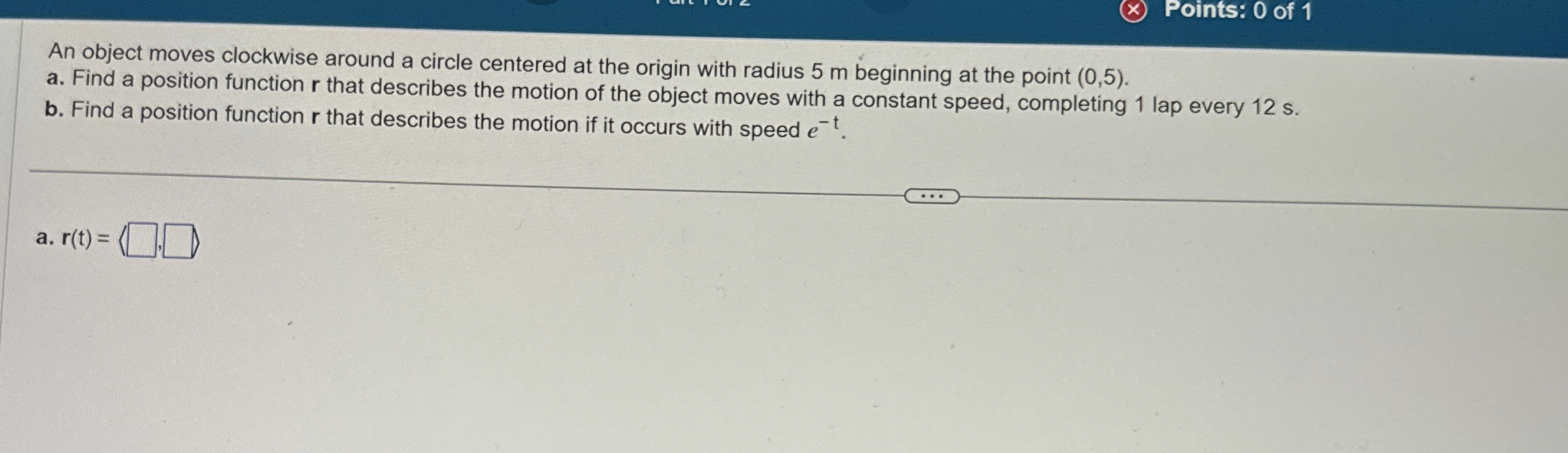 Solved An object moves clockwise around a circle centered at | Chegg.com