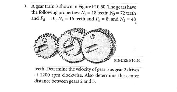 Solved 3. A gear train is shown in Figure P10.50. The gears | Chegg.com