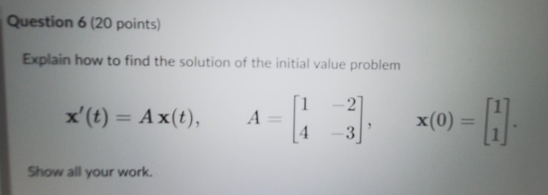 Solved Explain how to find the solution of the initial value | Chegg.com