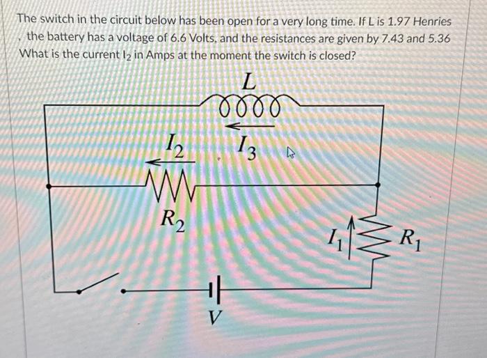 Solved The switch in the circuit below has been open for a | Chegg.com