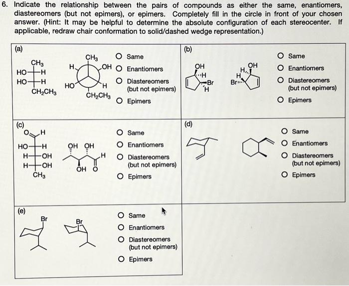 Each of the following compounds has a stereocenter, | Chegg.com