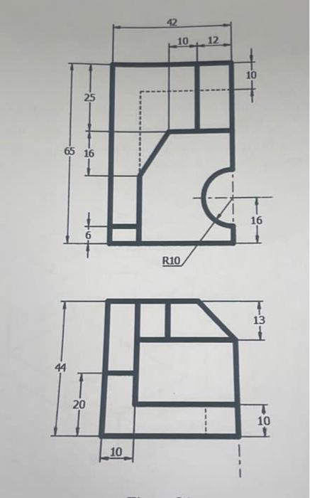 The side view for this ortographic drawing | Chegg.com