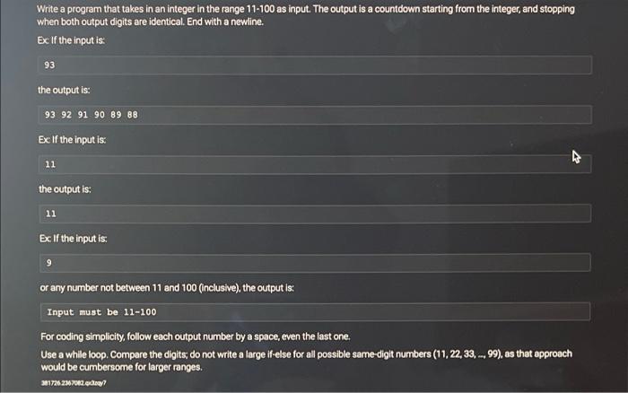 Solved Write A Program That Takes In An Integer In The Range 