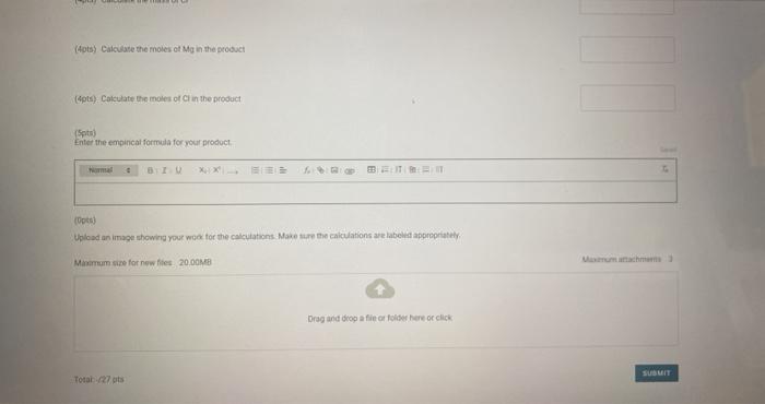 Solved Data And Report Submission - Empirical Formulas | Chegg.com