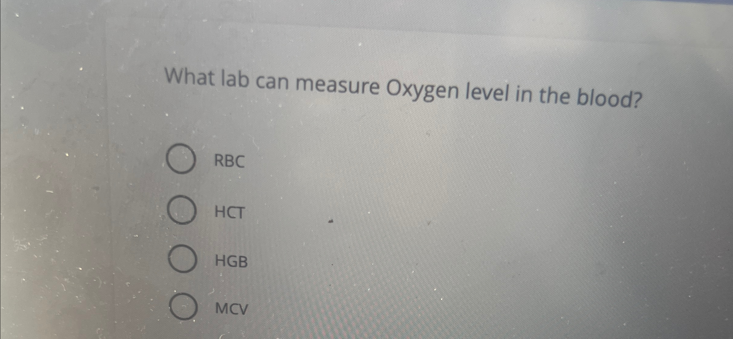 Solved What lab can measure Oxygen level in the | Chegg.com