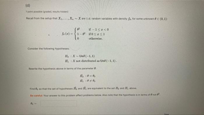Solved (d) 1 point possible graded, results hidden) Recall | Chegg.com