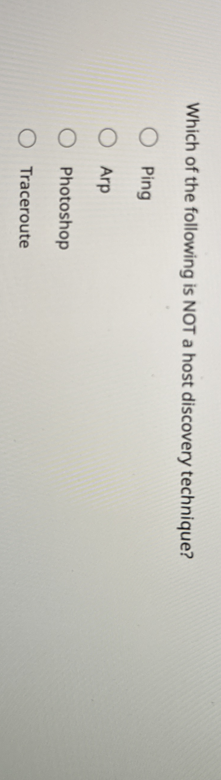 Solved Which of the following is NOT a host discovery | Chegg.com