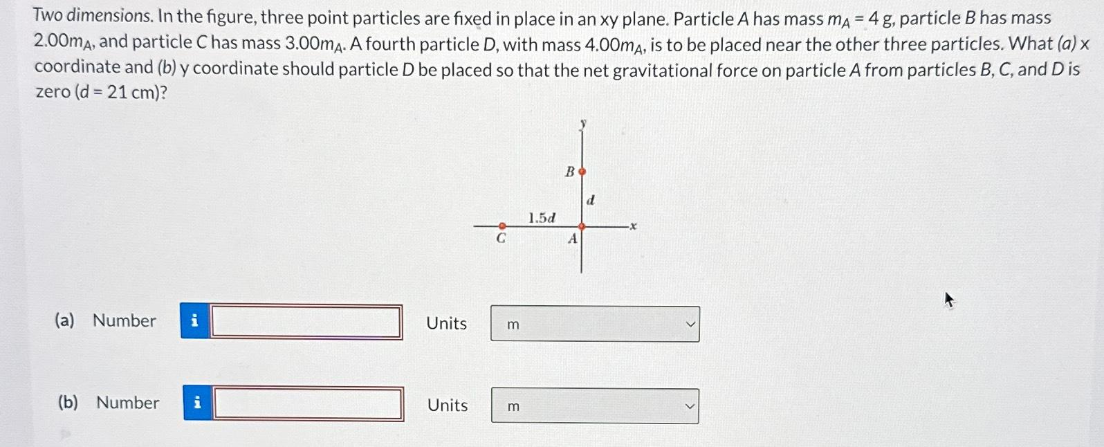 Solved Two dimensions. In the figure, three point particles | Chegg.com