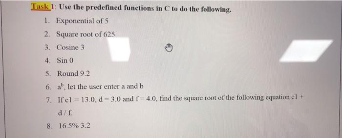 Solved It is possible to solve these two tasks in C language | Chegg.com