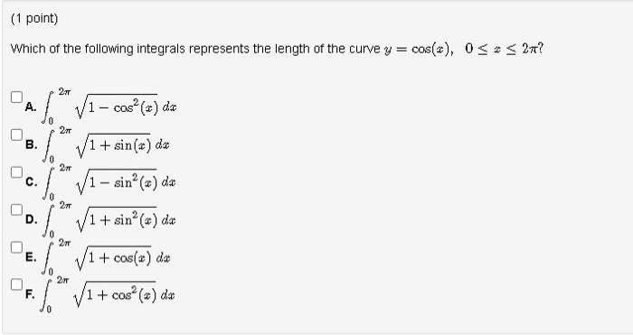 Solved Find the length of the curve y=ex,0≤x≤1.Which of the | Chegg.com