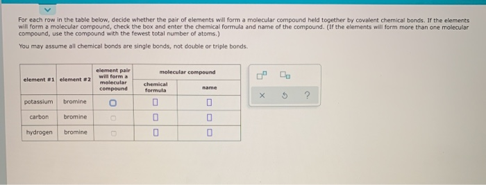 Solved For each row in the table below, decide whether the | Chegg.com