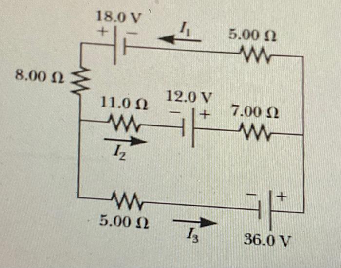 Solved For the Circuit above determine, I1, I2, I3 | Chegg.com