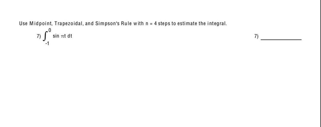 Solved Use Midpoint, Trapezoidal, and Simpson's Rule with | Chegg.com