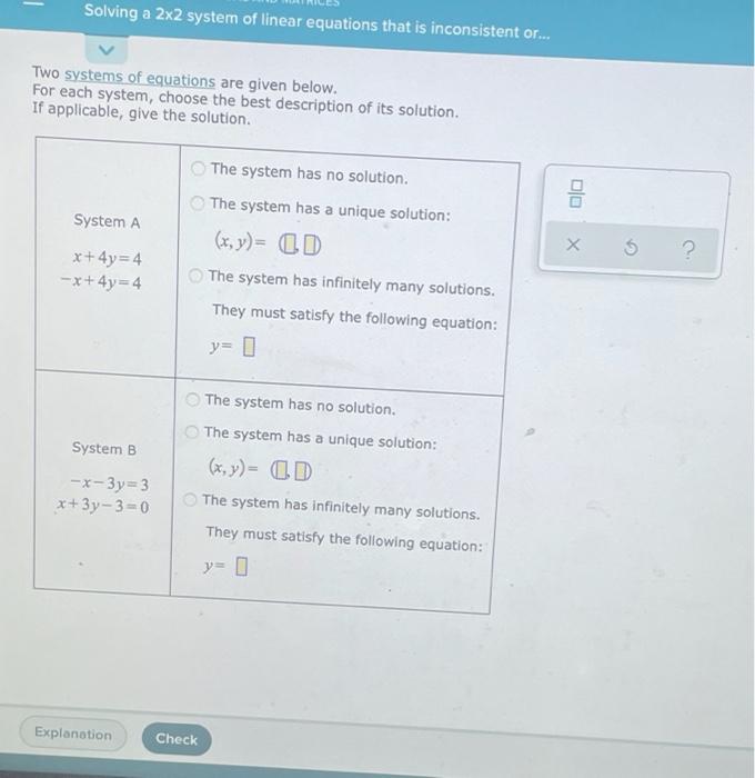 Solved Solving a 2x2 system of linear equations that is | Chegg.com
