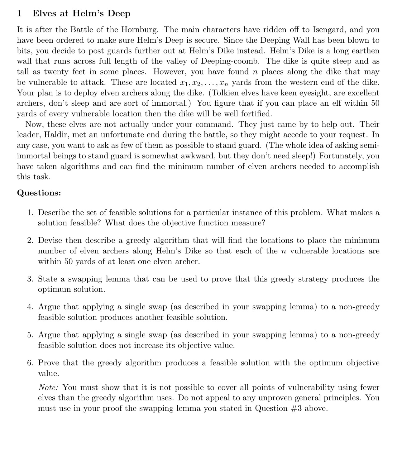 Solved 1 ﻿Elves at Helm's DeepIt is after the Battle of the | Chegg.com