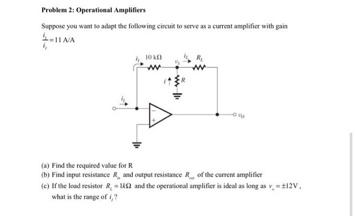 Solved Problem 2: Operational Amplifiers Suppose you want to | Chegg.com