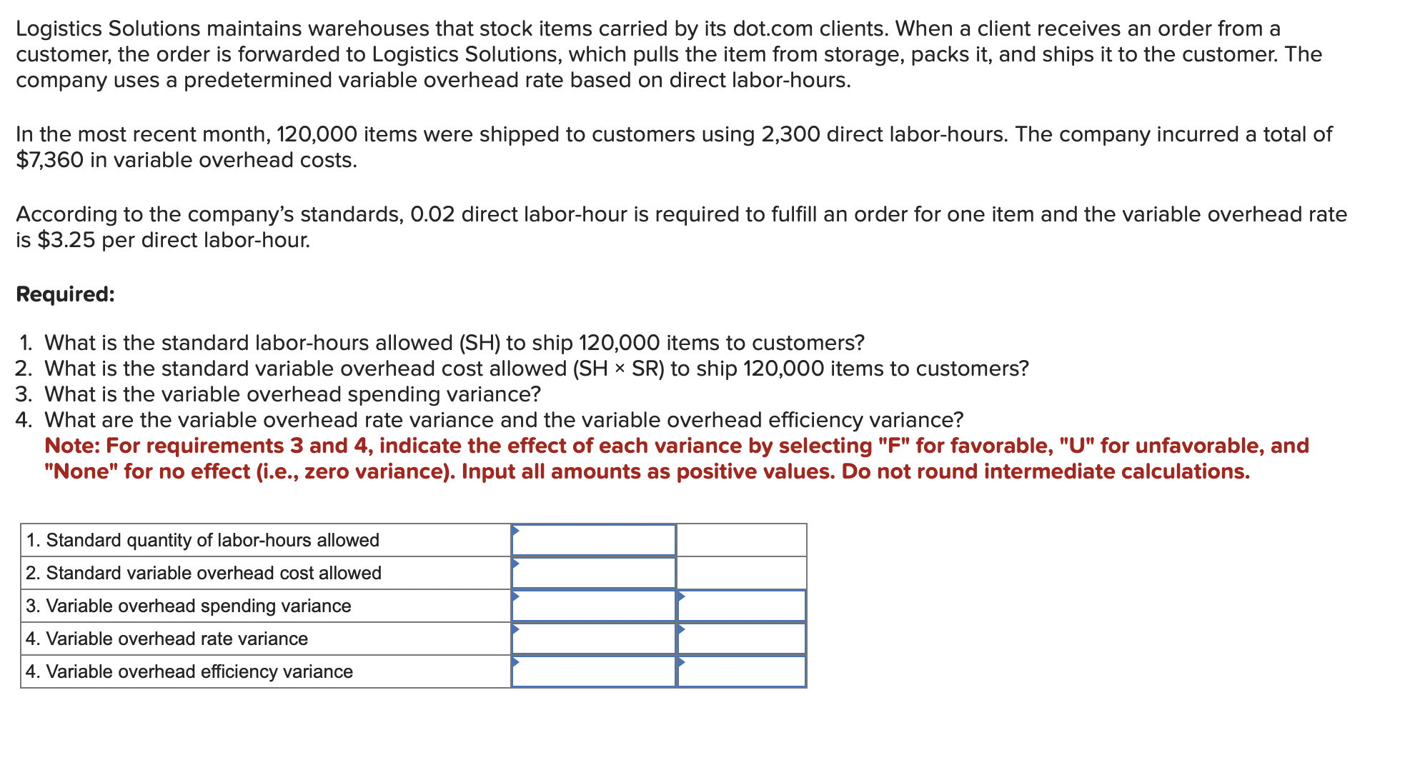 Required:What is the standard labor-hours allowed | Chegg.com