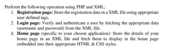Solved Perform the following operation using PHP and XML, 1. | Chegg.com
