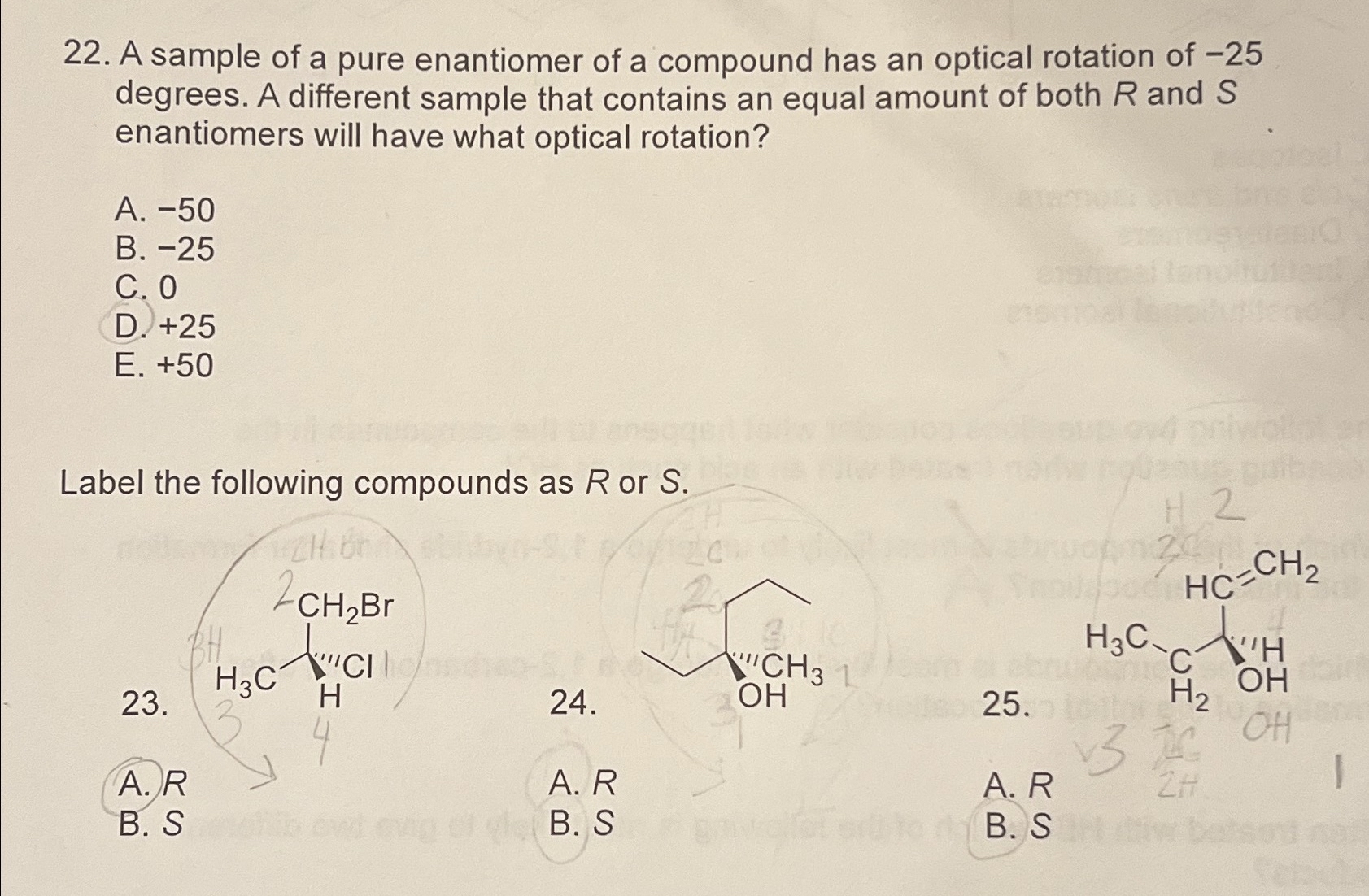 Solved A Sample Of A Pure Enantiomer Of A Compound Has An
