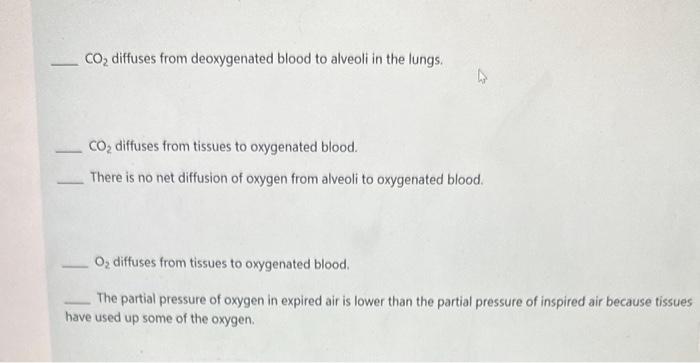 Solved CO2 diffuses from deoxygenated blood to alveoli in | Chegg.com