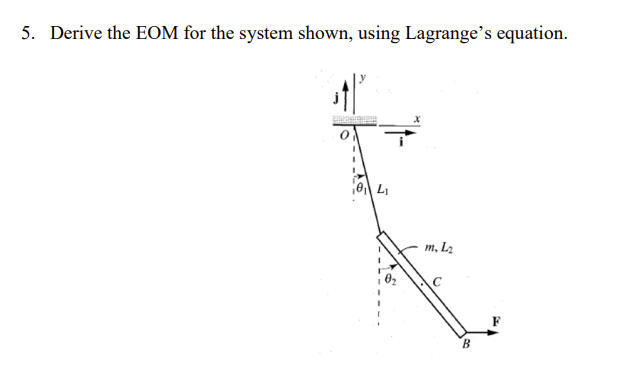 Solved Derive the EOM for the system shown, using Lagrange's | Chegg.com