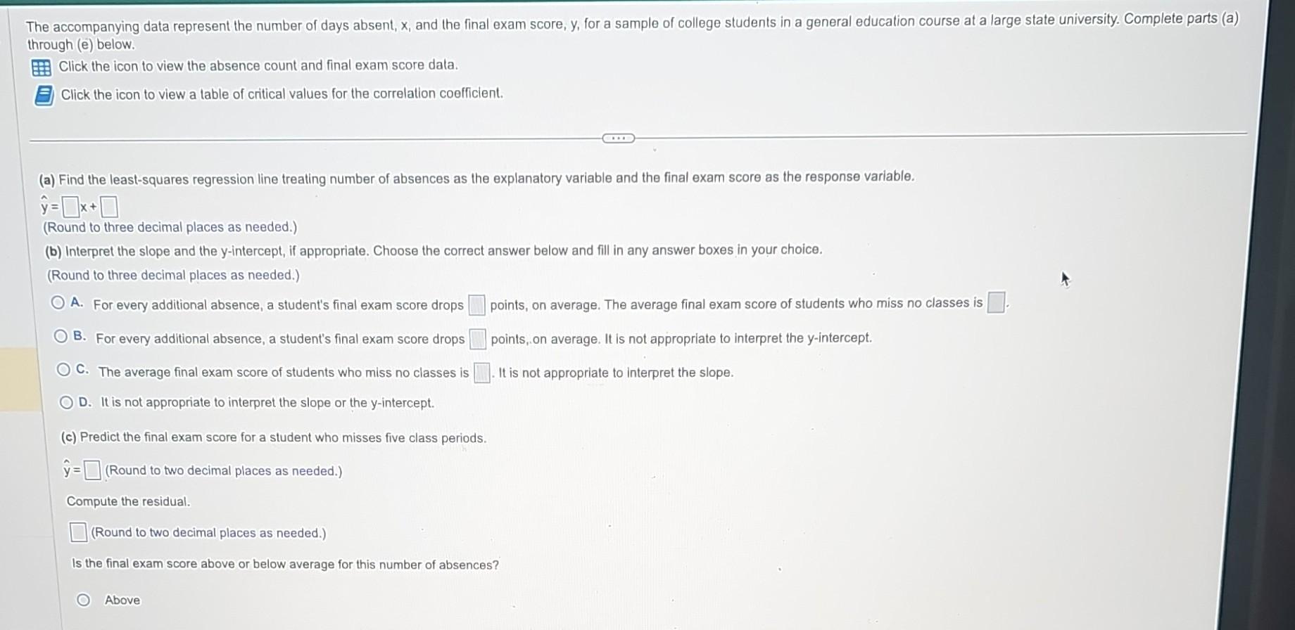 Solved The accompanying data represent the number of days | Chegg.com