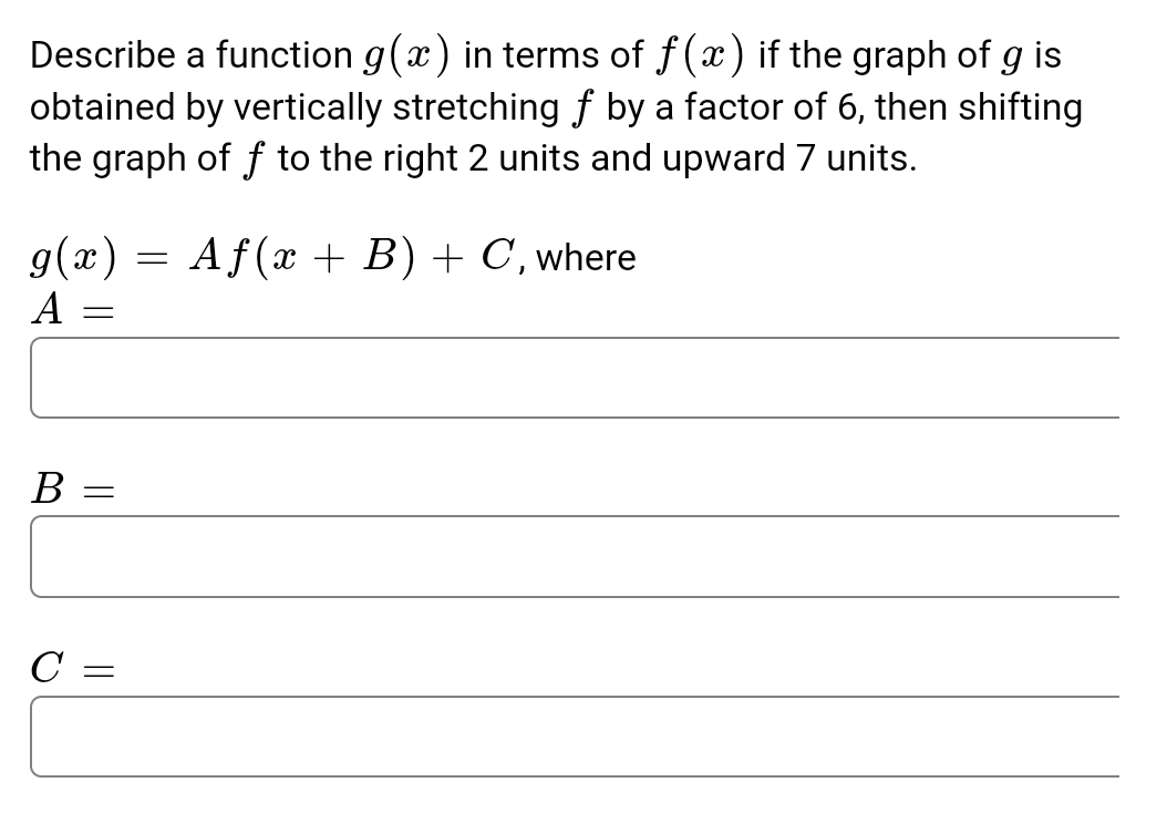 Solved Describe a function g(x) ﻿in terms of f(x) ﻿if the | Chegg.com