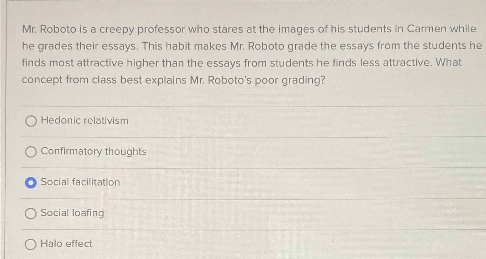 Solved Mr. ﻿Roboto is a creepy professor who stares at the | Chegg.com