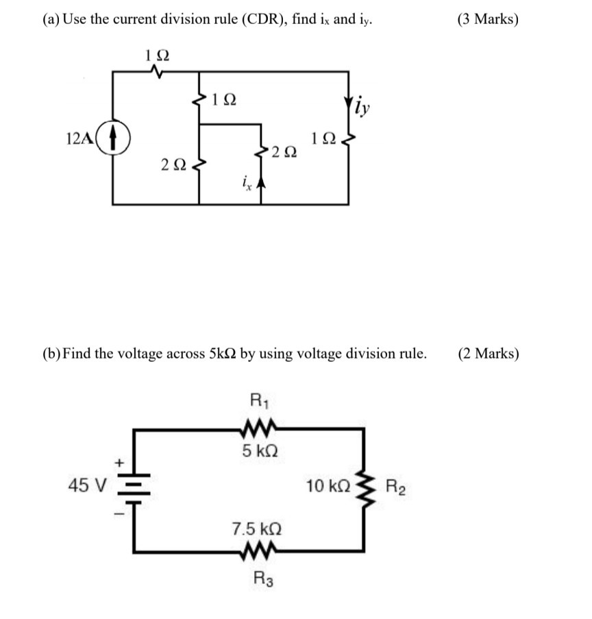 Solved (a) Use the current division rule (CDR), find ix and | Chegg.com