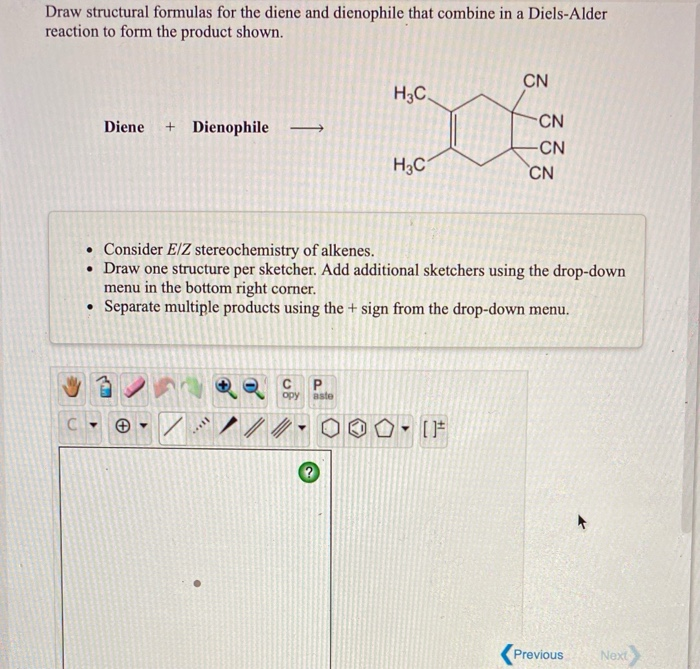 Solved Draw structural formulas for the diene and dienophile | Chegg.com