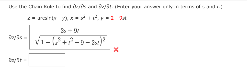 Solved Use the Chain Rule to find delzdels and delzdelt. | Chegg.com